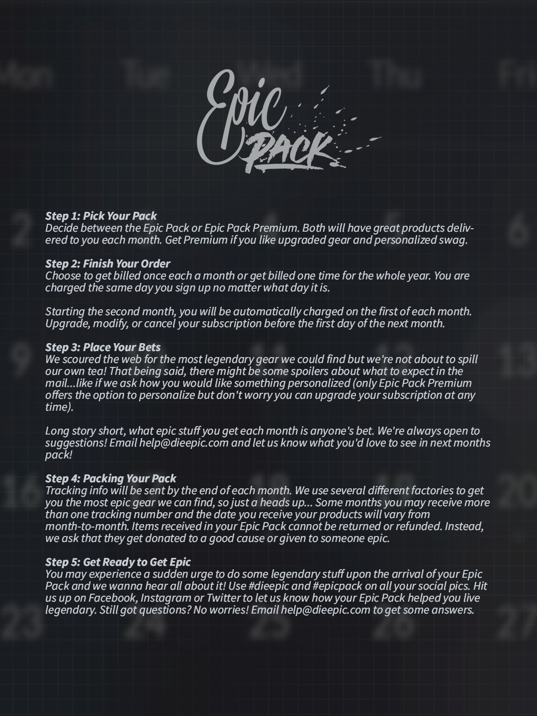 SHOP EPIC PACK - Die Epic® Live Legendary Epic Clothing